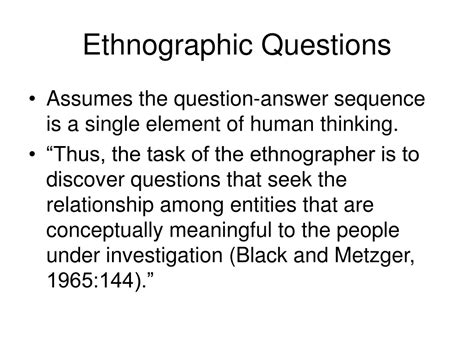 Ppt Ethnographic Interviews Describing Culture From A Native Point Of View Powerpoint