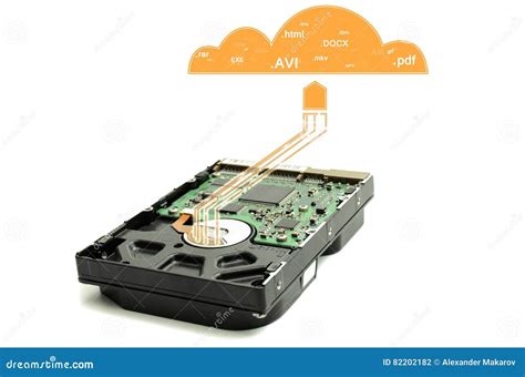 Hard Disk And Cloud Storage For Your Files Stock Illustration Illustration Of Cloud