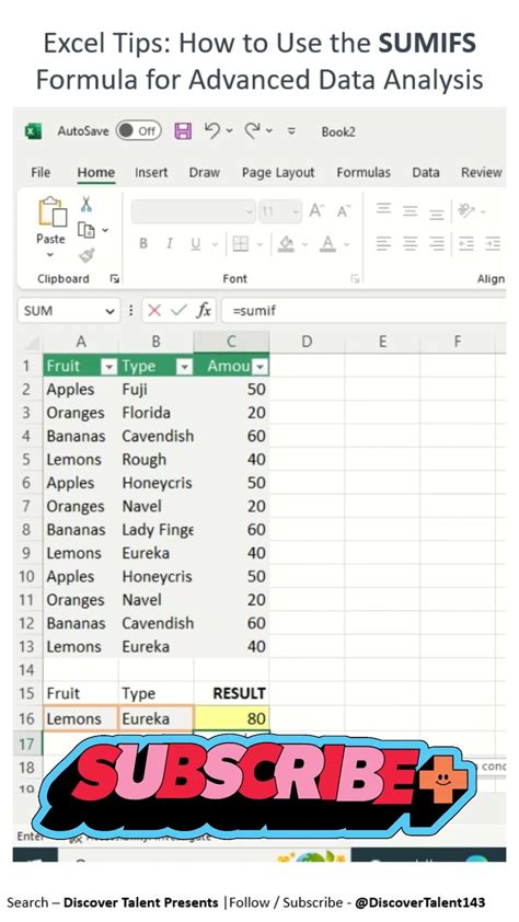 Mastering The Sumifs Function In Excel How To Use The Sumifs Formula For Advanced Data