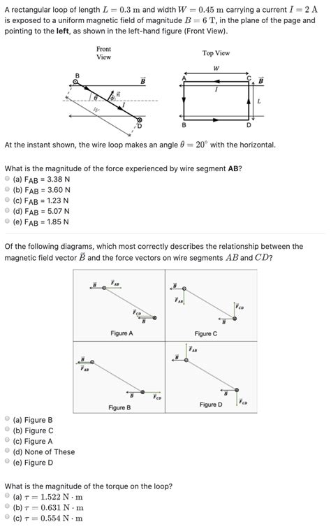 Solved A Rectangular Loop Of Length L M And Width W Chegg