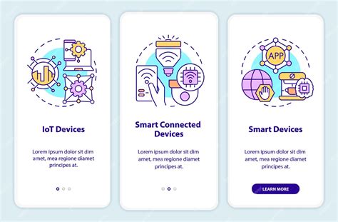 Premium Vector Smart Technologies Examples Onboarding Mobile App Screen Iot Devices