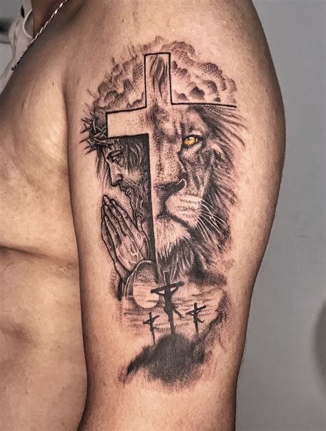 Lion Jesus Tattoo Design Powerful Symbol Of Faith And Strength