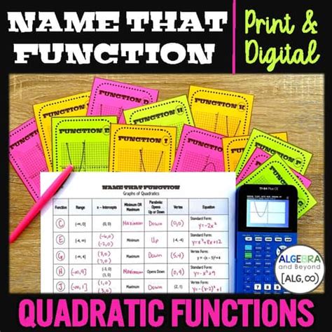 Attributes Of Quadratic Function Graphs Review Activity Practice