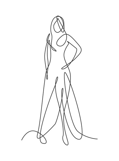 Sexy Woman Line Art