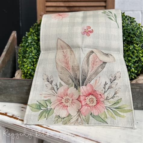 Easter Bunny Flower Crown Table Runner Raggedy Bits