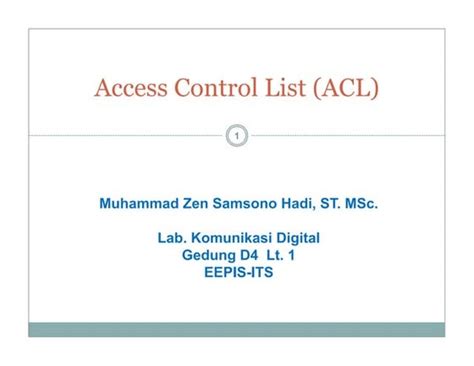 The Role Of Access Control Lists Acls In Ccna Networkingpdf