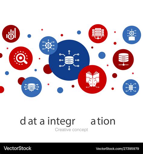 Data Integration Trendy Circle Template Royalty Free Vector