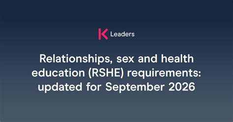 Relationships Sex And Health Education Rshe Requirements Updated For September 2026 The