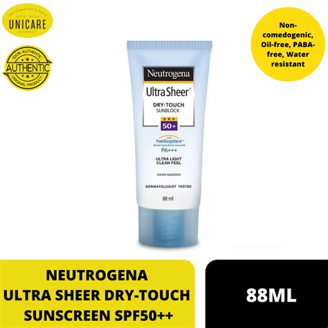 Neutrogena Ultra Sheer Dry Touch Sunscreen Spf50 88ml Shopee Malaysia