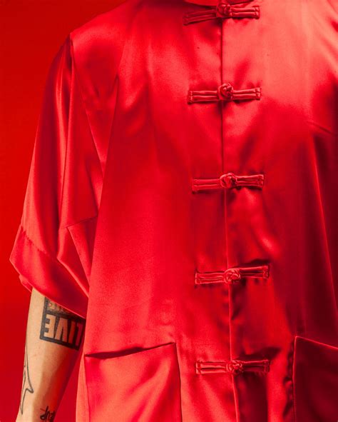 Satin Samfu Set Red Behati