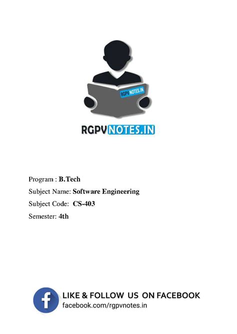 Unit Software Engineering RGPV NOTES Program B Subject Name Software Engineering