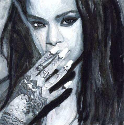 Rihanna Smoking Black And White