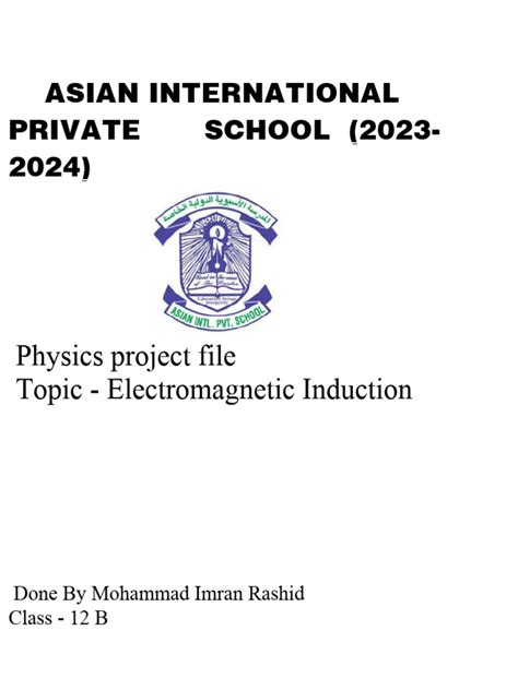 Phy Project File Final Pdf Electromagnetic Induction Electric Motor