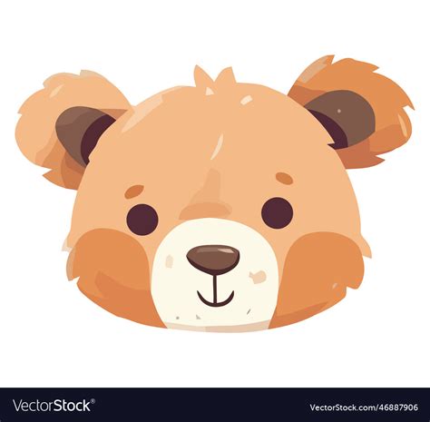 Cute Fluffy Teddy Bear Toy Face Royalty Free Vector Image
