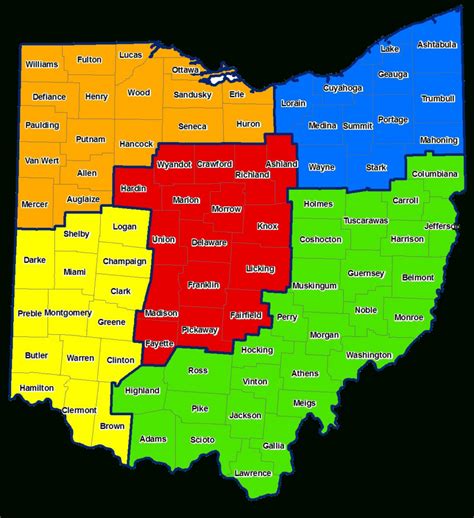 Map Of Ohio With Counties Listed Maps Of Ohio
