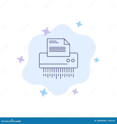 Shredder Confidential Data File Information Office Paper Blue Icon On Abstract Cloud