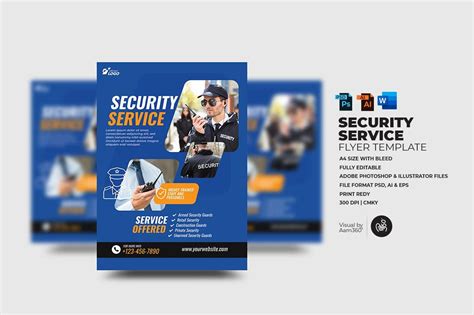 Security Service Flyer Template Bodyguard Flyer Template Safety Photoshop And Illustrator