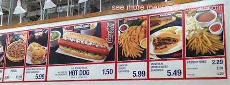 Online Menu Of Costco Food Court Restaurant Garden Grove California