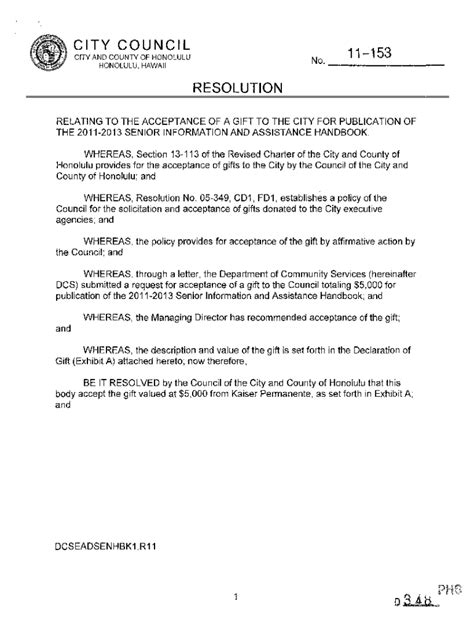 Fillable Online City Council Resolution 11153 Fax Email Print Pdffiller