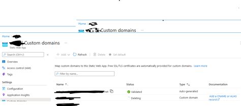 Unable To Delete Custom Domain From Static Web App Microsoft Qanda