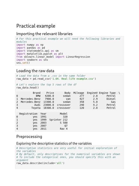 Practical Example Full Notes Pdf Regression Analysis Estimation Theory