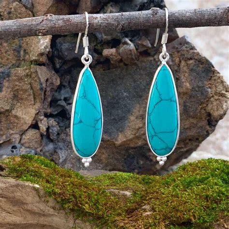 Sterling Silver And Turquoise Teardrop Earrings Gle Good Living