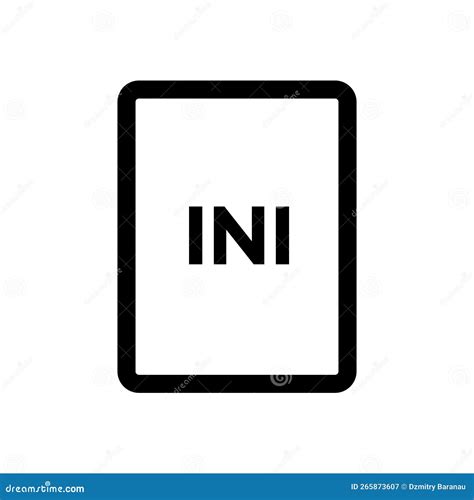 Ini File Icon Line Isolated On White Background Black Flat Thin Icon On Modern Outline Style