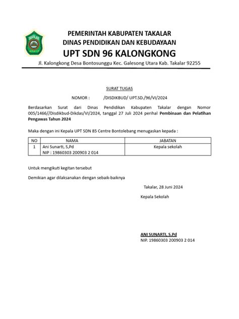 Surat Tugas Junubi Pdf