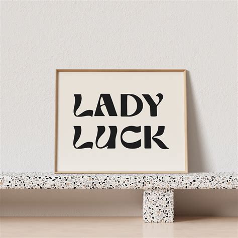 Horizontal Retro Art Print Lady Luck Stunning Typography Must Have