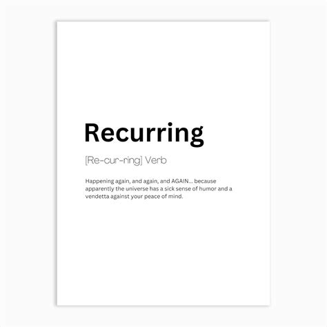 Recurring Definition Meaning Art Print By Kaigozen Fy