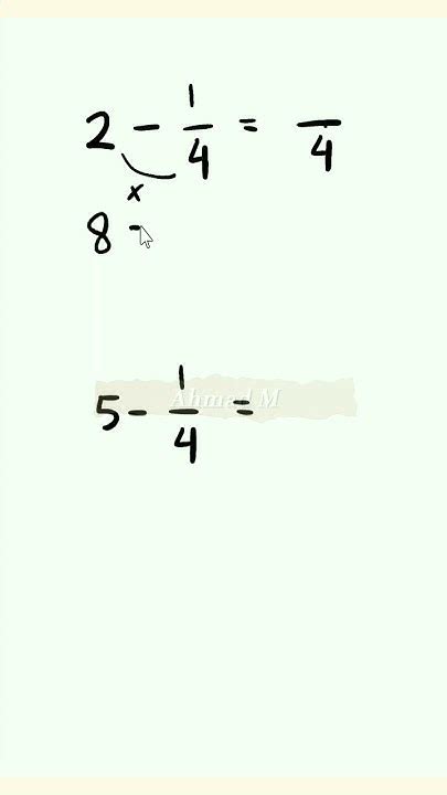 Fraction Subtraction Tricks Mathshorts Mathstricks Mathtricks Youtube