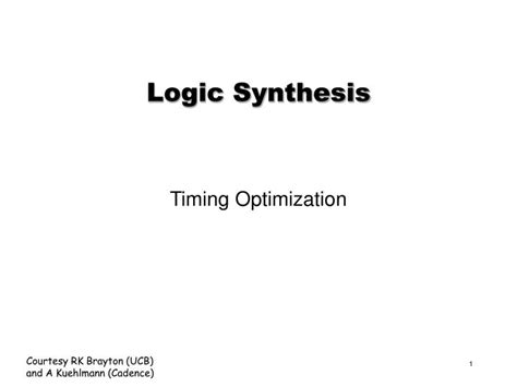 Ppt Logic Synthesis Powerpoint Presentation Free Download Id541497