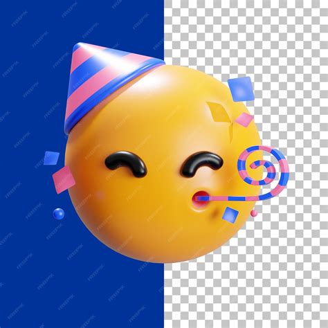 Premium Psd Celebration Hat With Party Blowout Emoji 3d Render