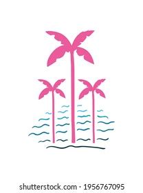 Isolated Pink Palm Trees Icon Stock Vector Royalty Free 1956767095