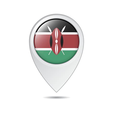 Map Location Tag Of Kenya Flag 16872695 Vector Art At Vecteezy