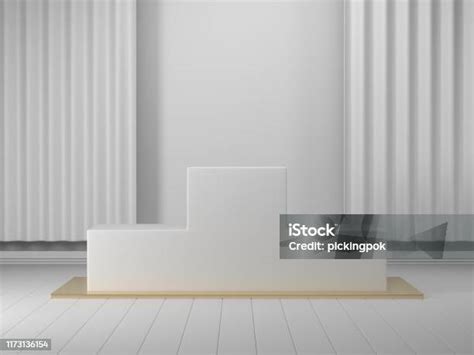 3d 렌더링 추상 기하학적 배경 원통 연단 최소한의 원시 적 모양 현대 모형 빈 템플릿 금 금속 그리드 메쉬 빈 쇼케이스 상점 디스플레이 가정의 방에 대한 스톡 사진 및