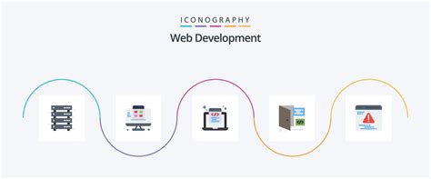 Web Development Flat 5 Icon Pack Including Page Coding App Browser Programming 19664119