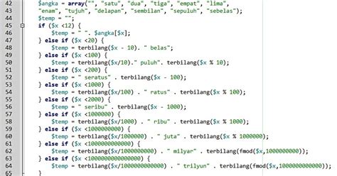 Membuat Fungsi Terbilang Dengan Php ~ Panduan Php
