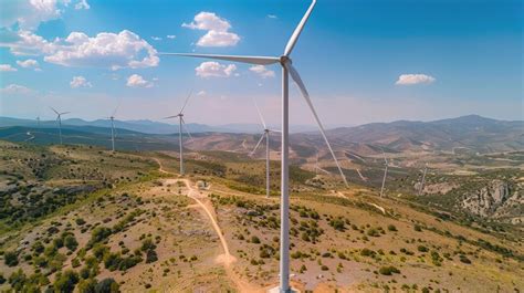 Spanish Wind Farm With Modern Turbines Renewable Energy Production