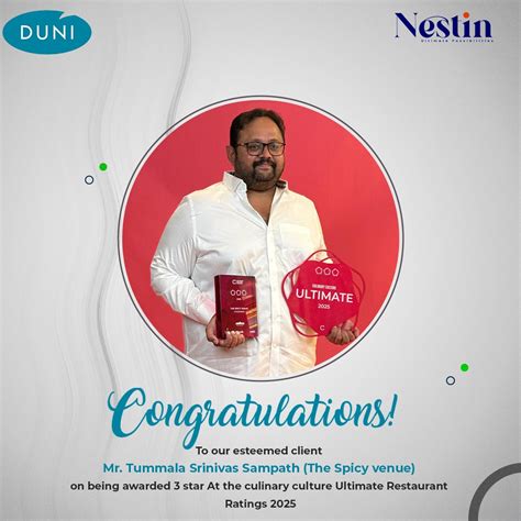 Duni Congratulations Mr Tummala Srinivas Sampath And The Spicy Venue 🎉 We Are Proud To