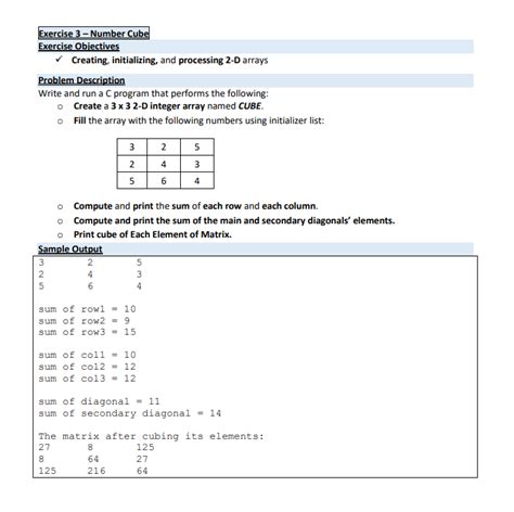 Solved Exercise 3 Number Cube Exercise Objectives