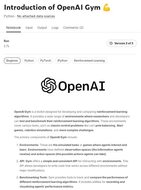Openaigym Datascience Bronzemedal Communitysupport Machinelearning Deeplearning Robotics