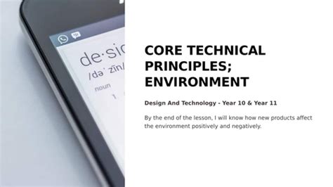 Aqa Design And Technology Core Technical Principles Environment Presentation And Worksheet