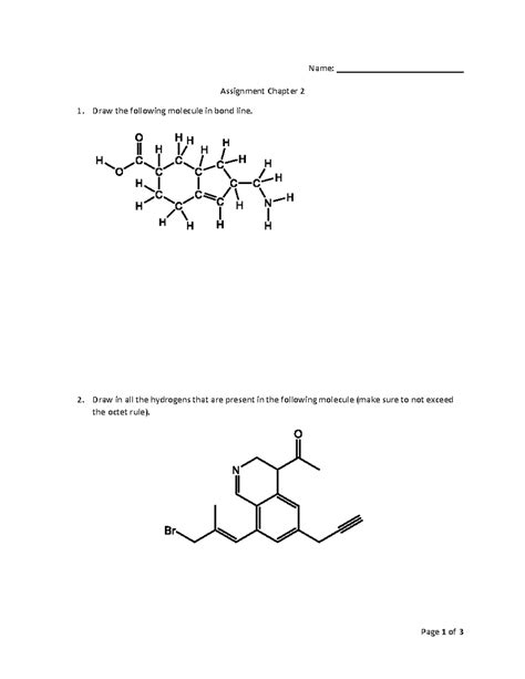 Assignment 2 Chapter 2 Page 1 Of 3 Name Assignment Chapter 2 Draw