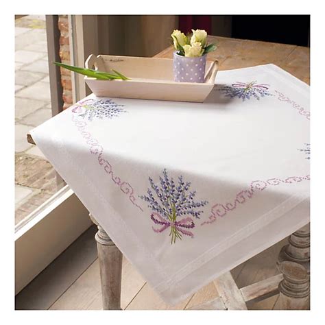 Emb Tclth Lavender Embroidery Kit Tablecloth Lavender Vervaco