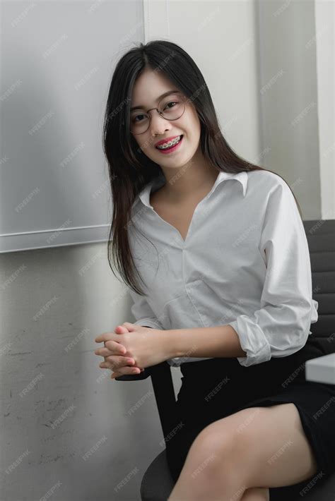 Premium Photo Secretary Beautiful Girl On The Desk In The Office Of