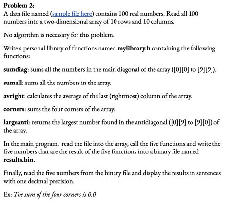 Solved Problem 2a Data File Named Sample File Here