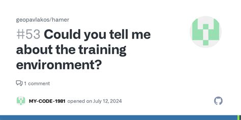 could you tell me about the training environment · issue 53