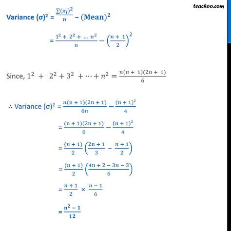 Ex 13 2 2 Find Mean And Variance For First N Natural Numbers