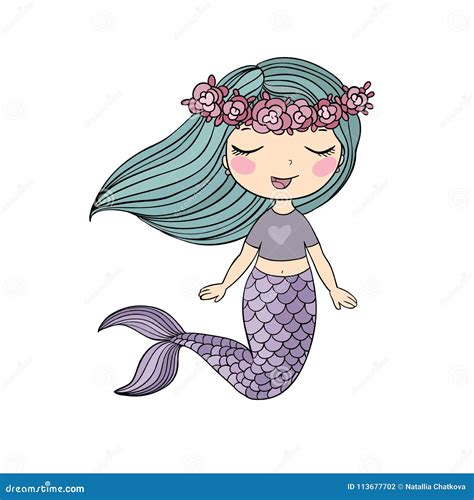 Set Of Cute Mermaid Character Cartoon Vector 116463175